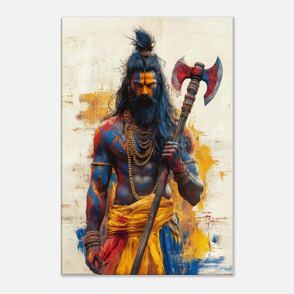 Parashurama Reimagined Canvas Print, Avatar of Lord Vishnu, Indian ...