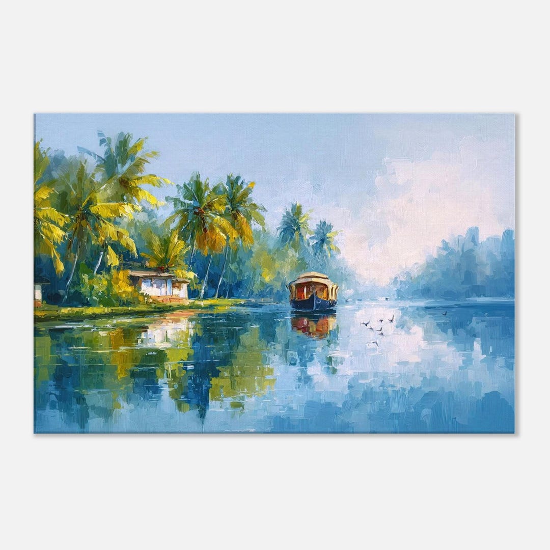 Kerala Backwaters at Alleppey Canvas Print, Wall Art Home Dorm Office ...