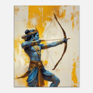Lord Rama With Drawn Bow Canvas Print, Wall Art Home Office Studio ...