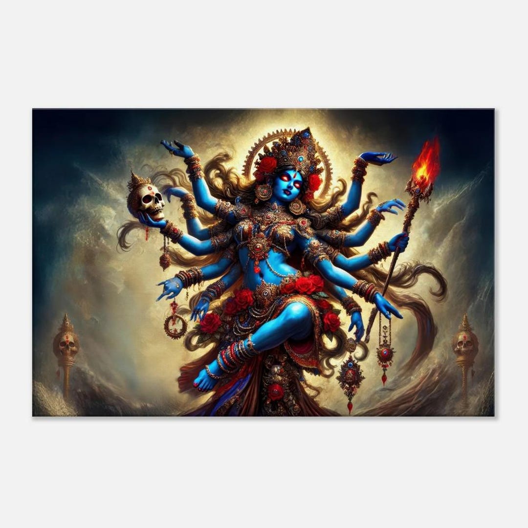 A Fearsome Depiction of Goddess Kali Canvas Print, Wall Art Home Office ...