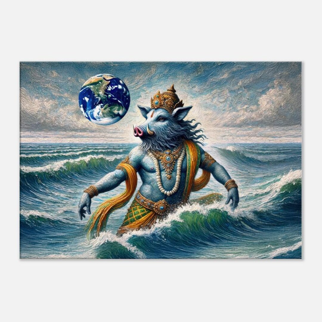 Lord Vishnu as Varaha Avatar (wild Boar) Canvas Print, Wall Art Home ...