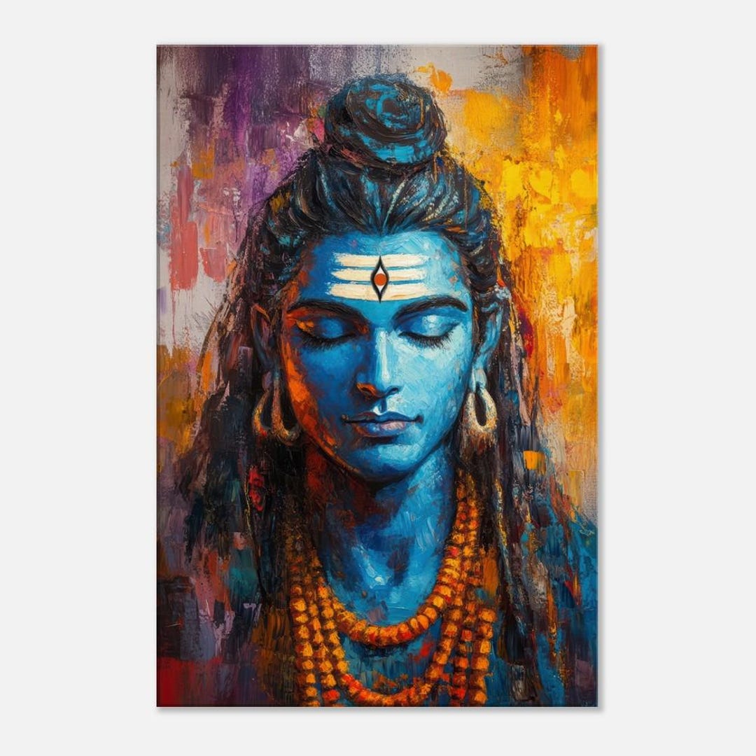 Lord Shiva Portrait Canvas Print, Wall Art Home Office Studio Dorm ...
