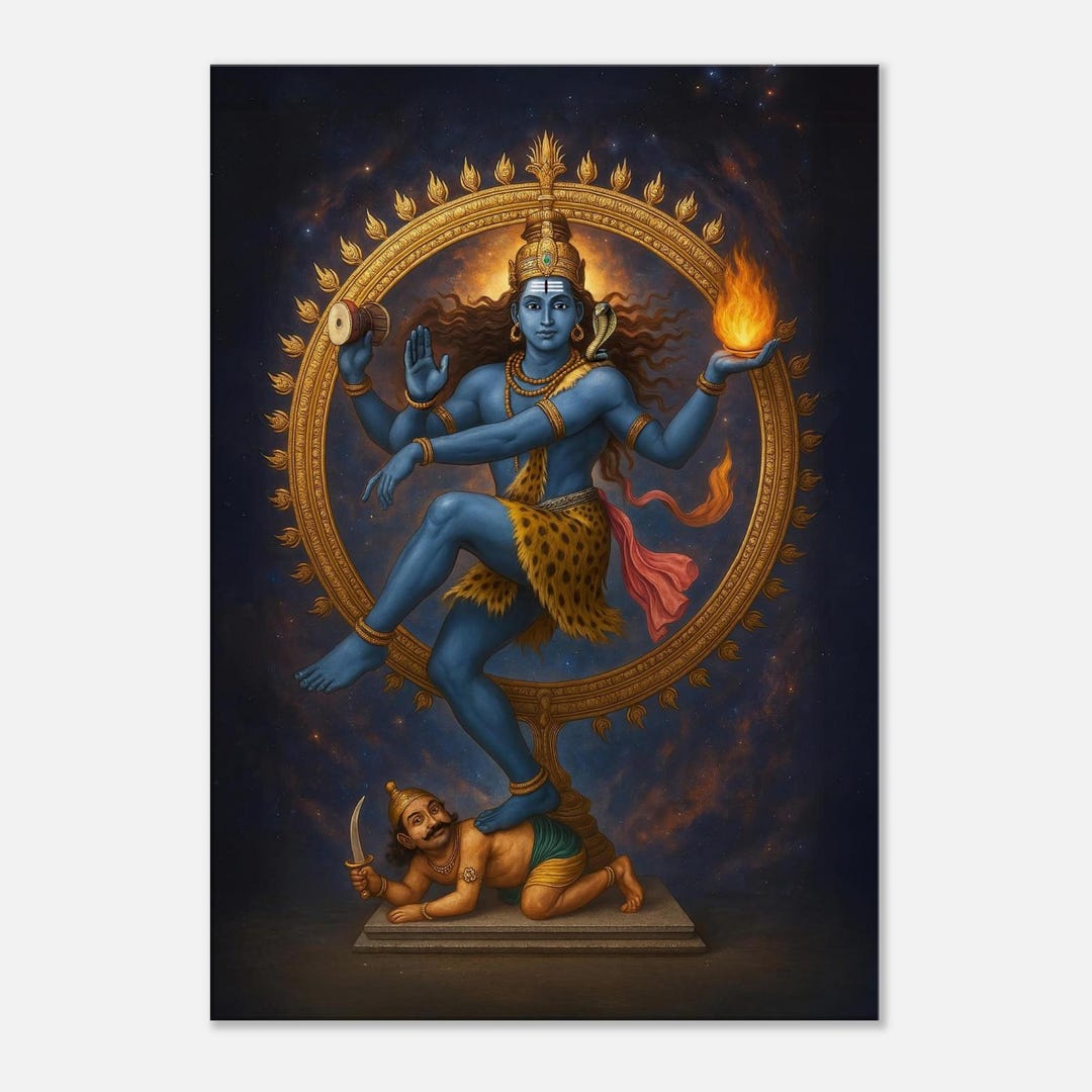 Lord Nataraja Classical Dance Pose Canvas Print, Wall Art Home Office ...