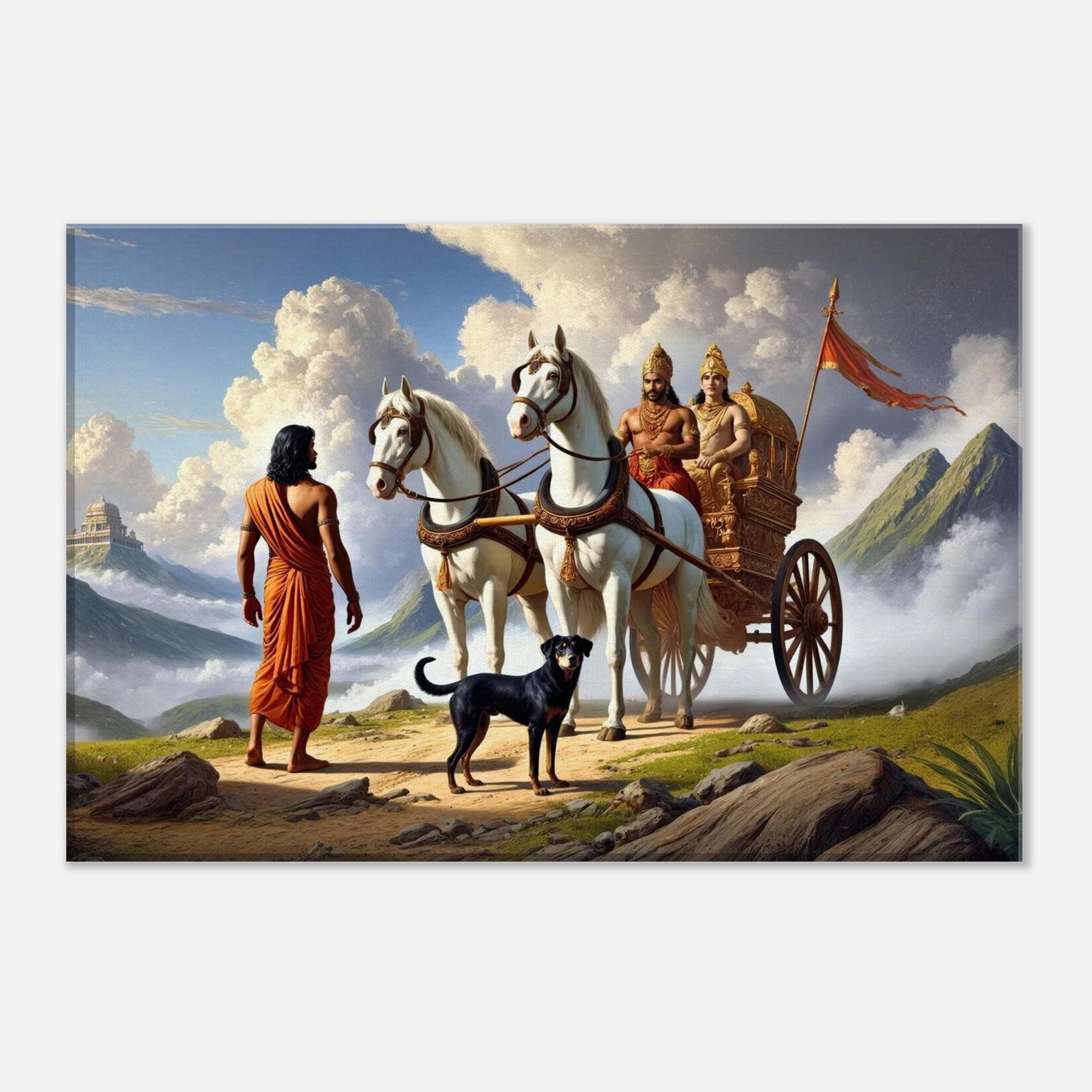 Pandava King Yudhisthira Refuses Heaven Without His Dog Canvas Print ...