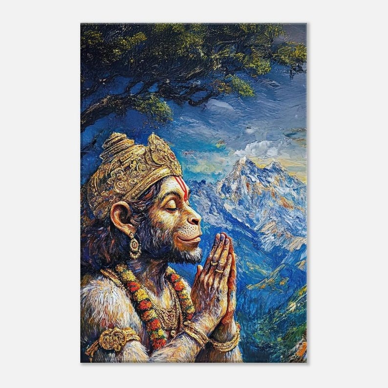 Lord Hanuman Meditating Canvas Print, Wall Art Home Office Studio ...