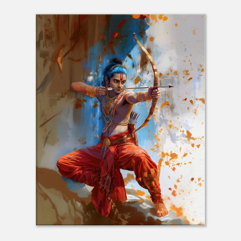 Prince Arjuna the Pandava Depicted as an Archer Canvas Print, Wall Art ...