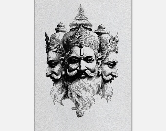 Brahma Mask Printable Lord God Hinduism Halloween Costume Ancient India ...