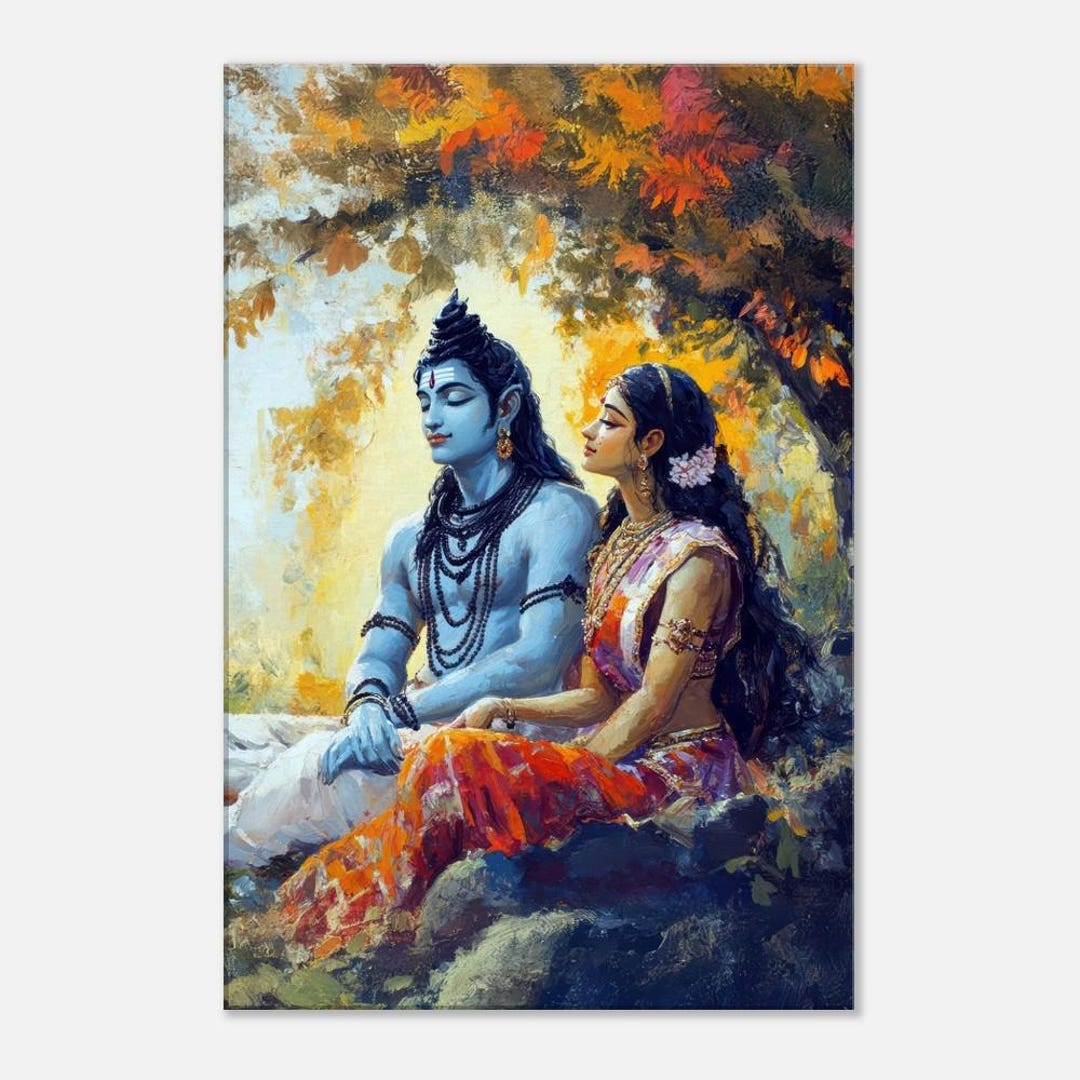 Lord Shiva and Goddess Parvati Forest, Canvas Print, Wall Art Home ...