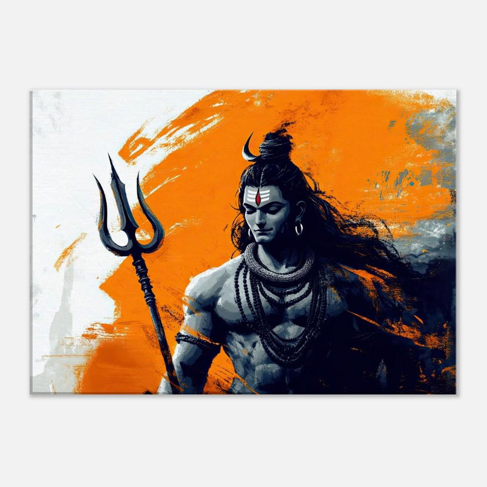 Lord Shiva Grunge Style Canvas Print, Wall Art Home Office Studio Dorm ...
