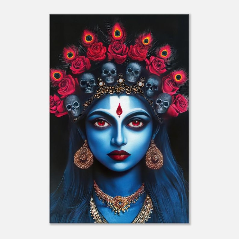 Mystical Surreal Kali Maa Hindu Goddess Canvas Print, Wall Art Home Living Room Dorm Studio ...