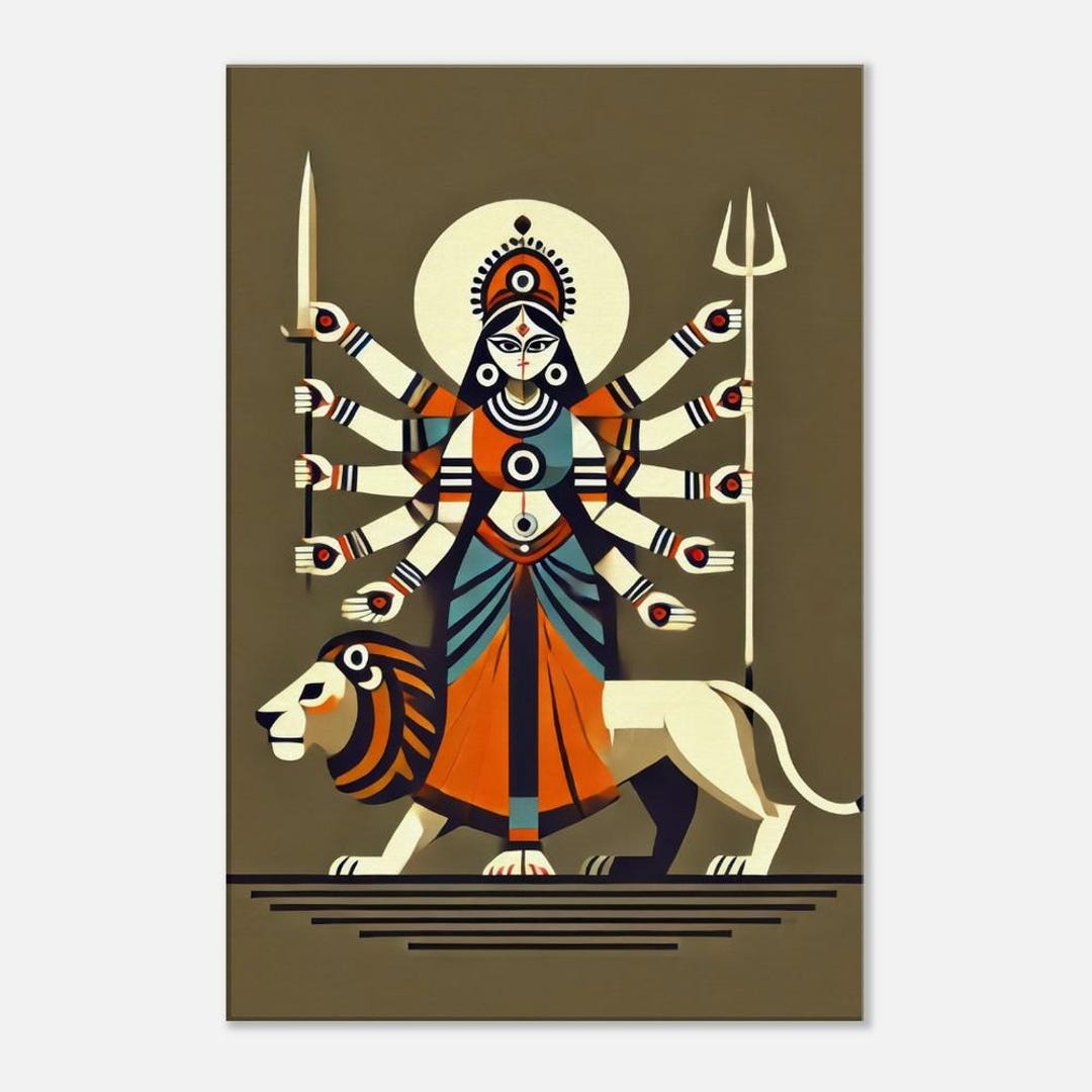Goddess Durga Pop Art Canvas Print, Wall Art Home Office Studio Dorm ...