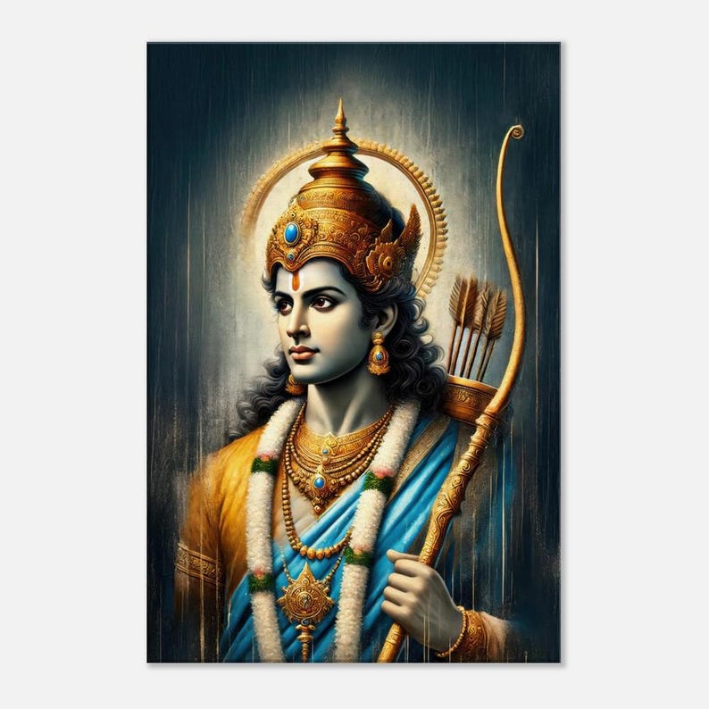 Prince of Ayodhya Lord Rama Canvas Print, Wall Art Portrait Home Office ...