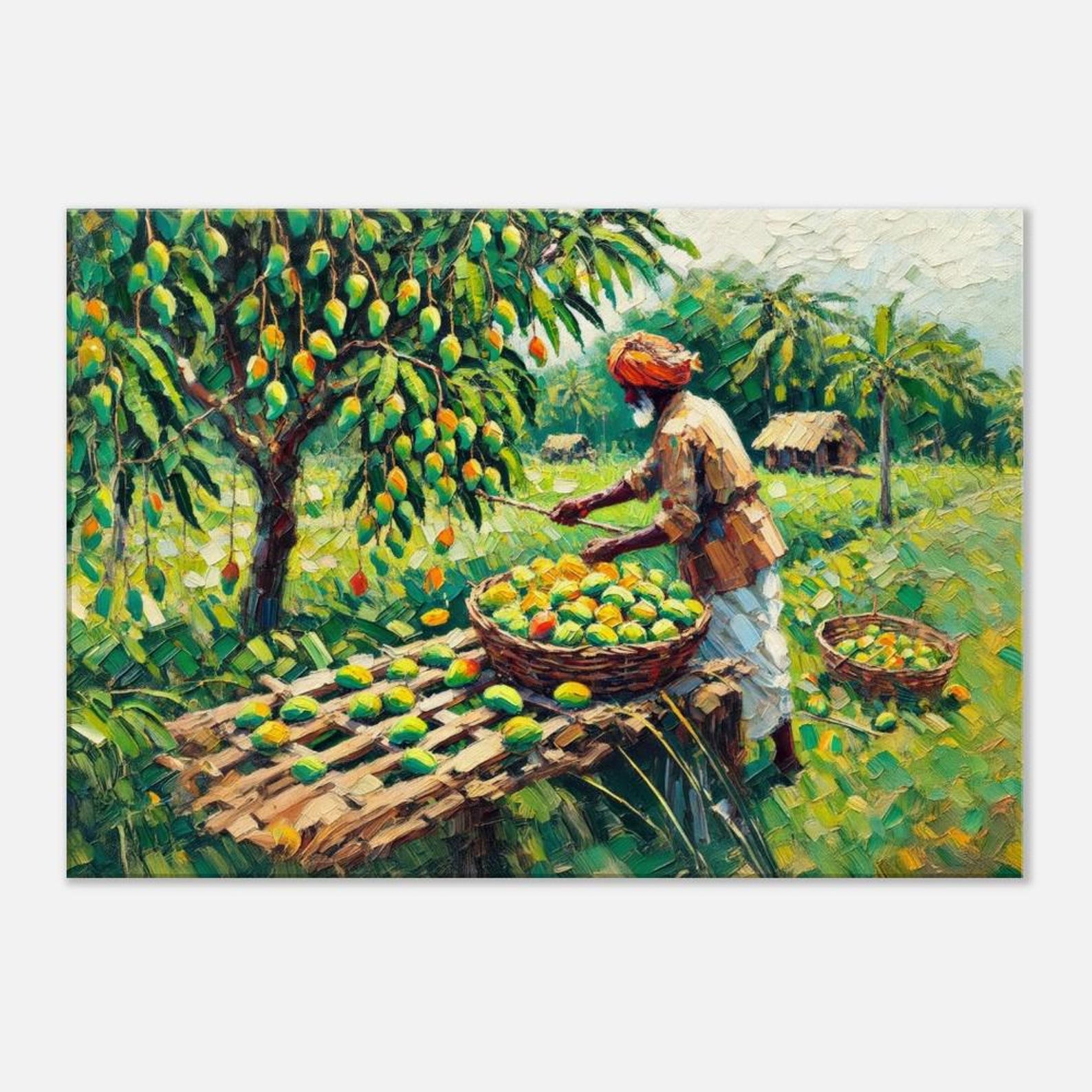 North Indian Mango Farm Scene Canvas Print, Home Office Dorm Studio ...