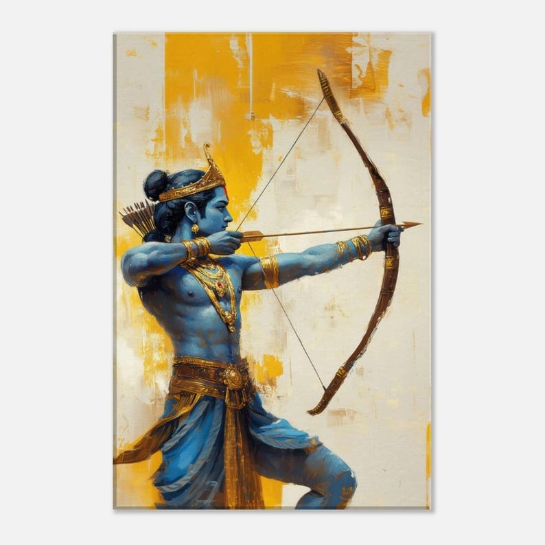 Lord Rama With Drawn Bow Canvas Print, Wall Art Home Office Studio ...