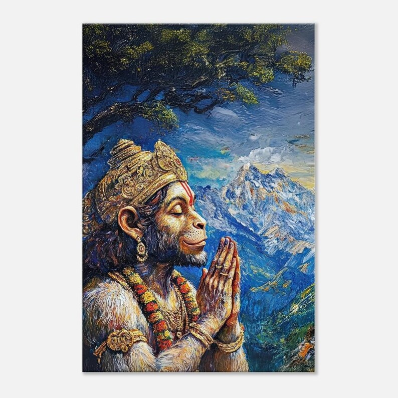 Lord Hanuman Meditating Canvas Print, Wall Art Home Office Studio ...