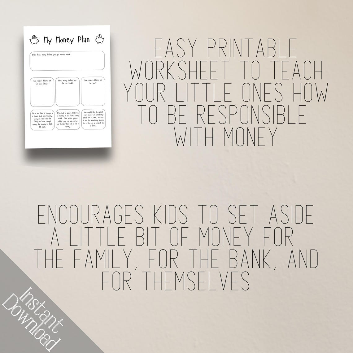 Children's Pocket Money Allowance Budget Planner, Savings Plan, Budget ...