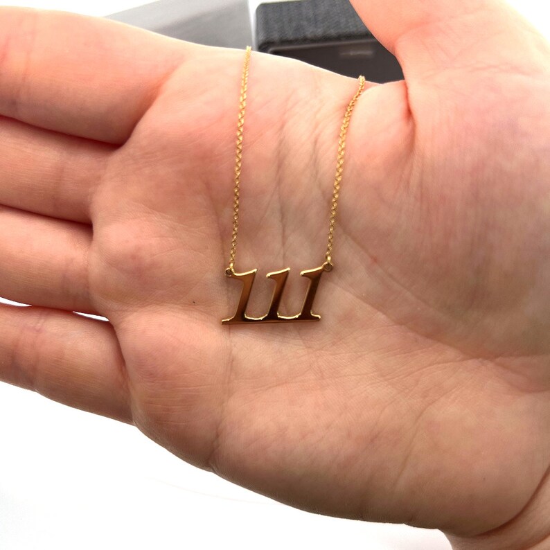 Personalized 14k Solid Gold Number Necklace - Lucky Number Charm ...