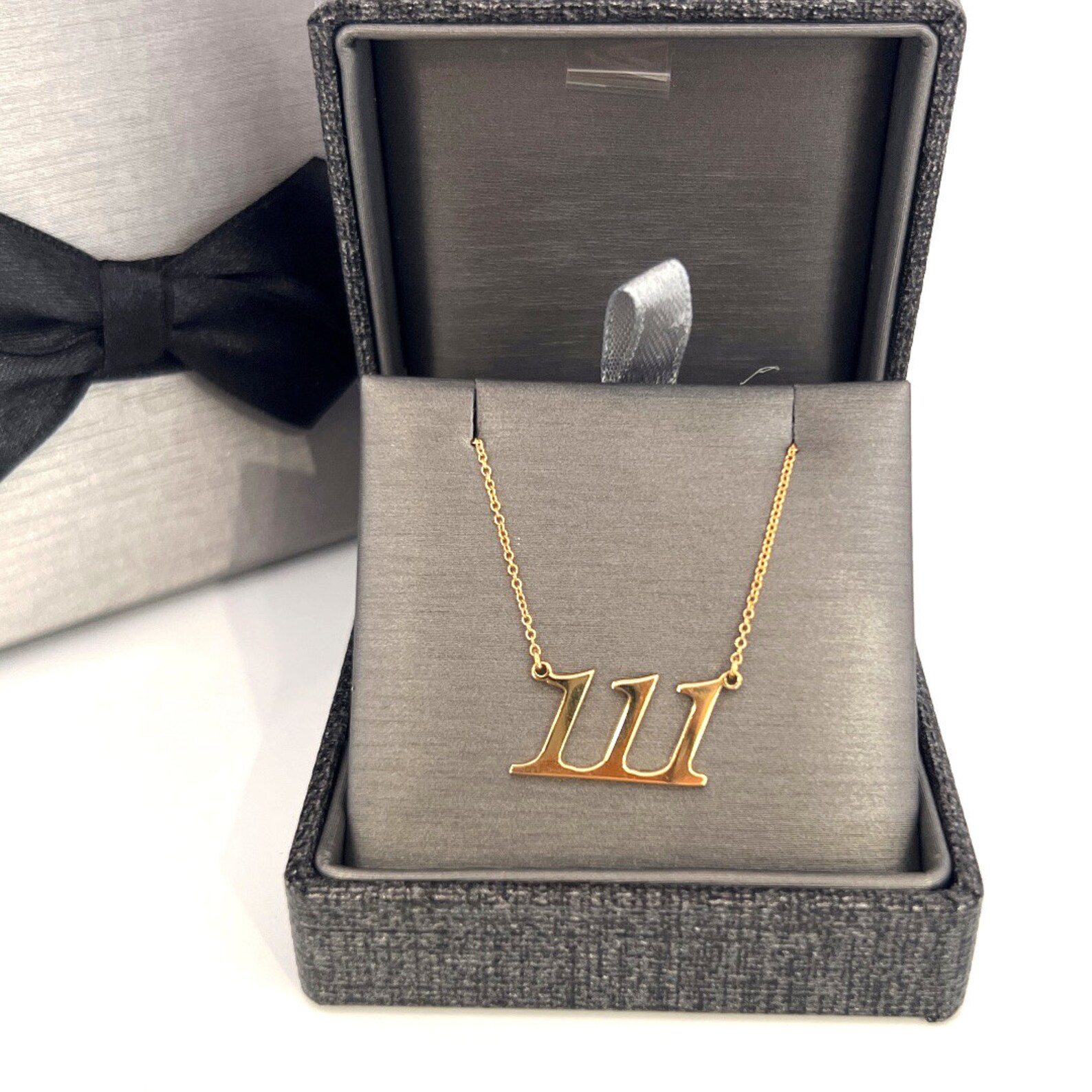 Personalized 14k Solid Gold Number Necklace - Lucky Number Charm ...