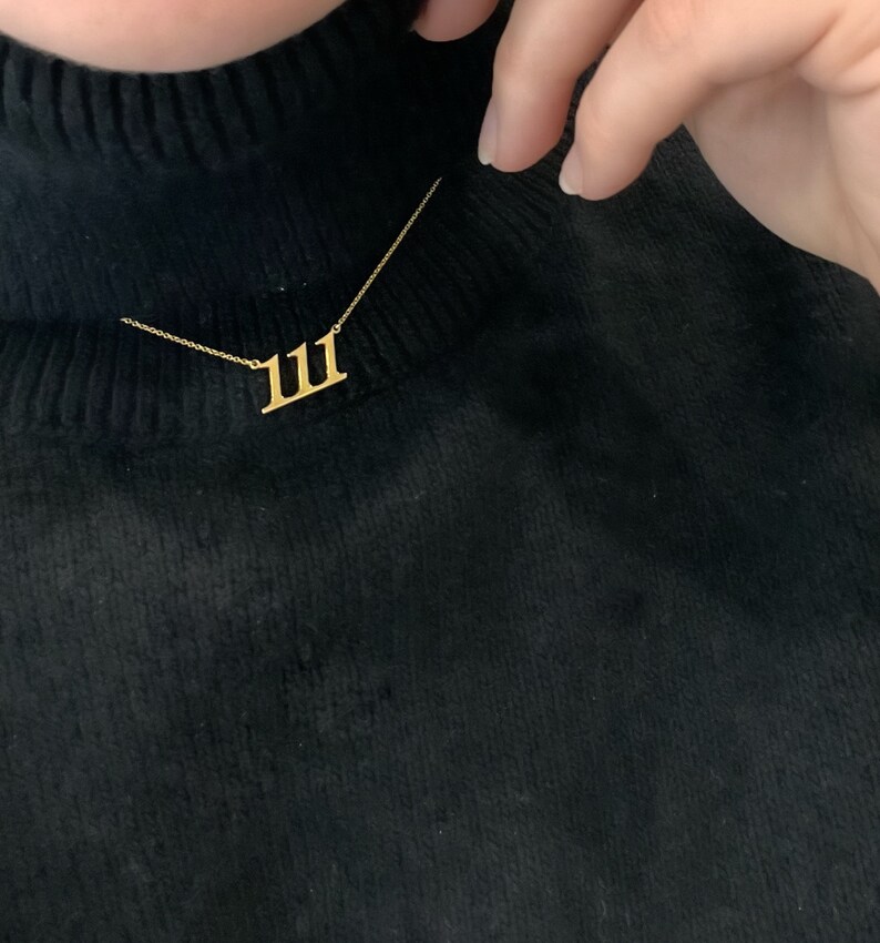 Personalized 14k Solid Gold Number Necklace - Lucky Number Charm ...