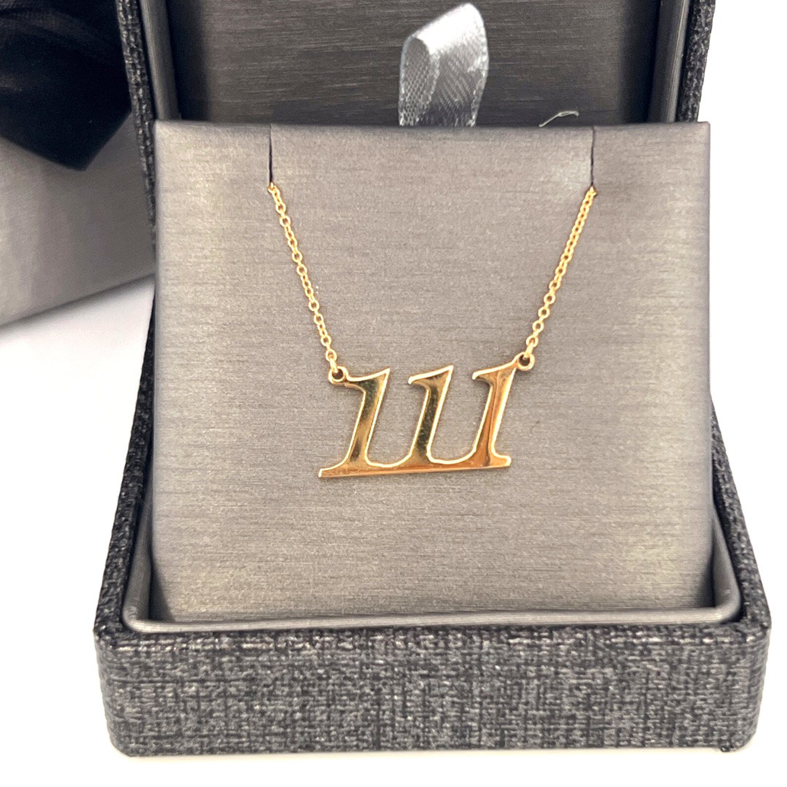 Personalized 14k Solid Gold Number Necklace - Lucky Number Charm ...