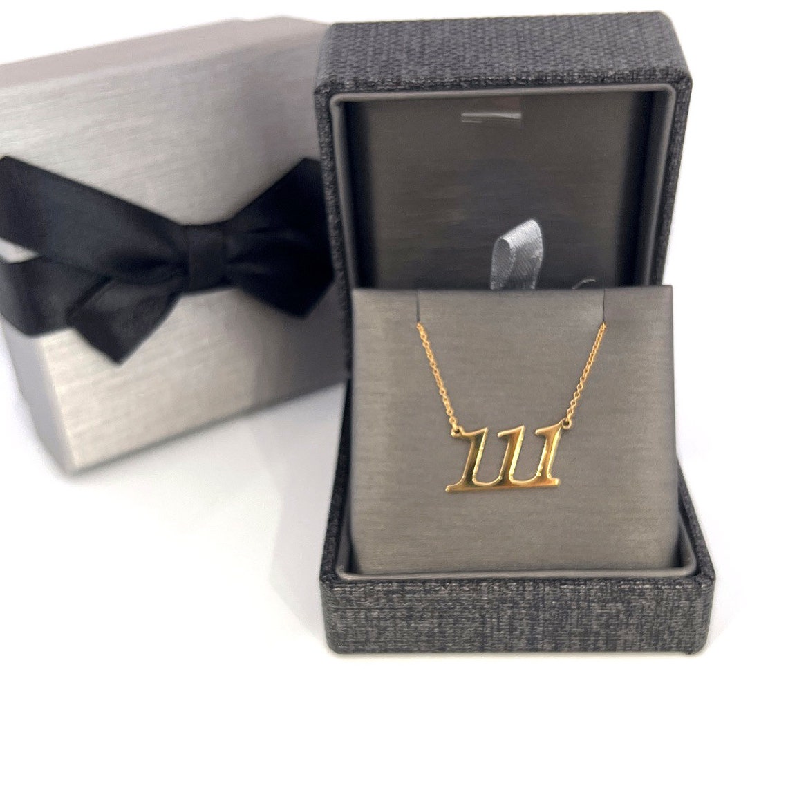 Personalized 14k Solid Gold Number Necklace Lucky 111 - Etsy
