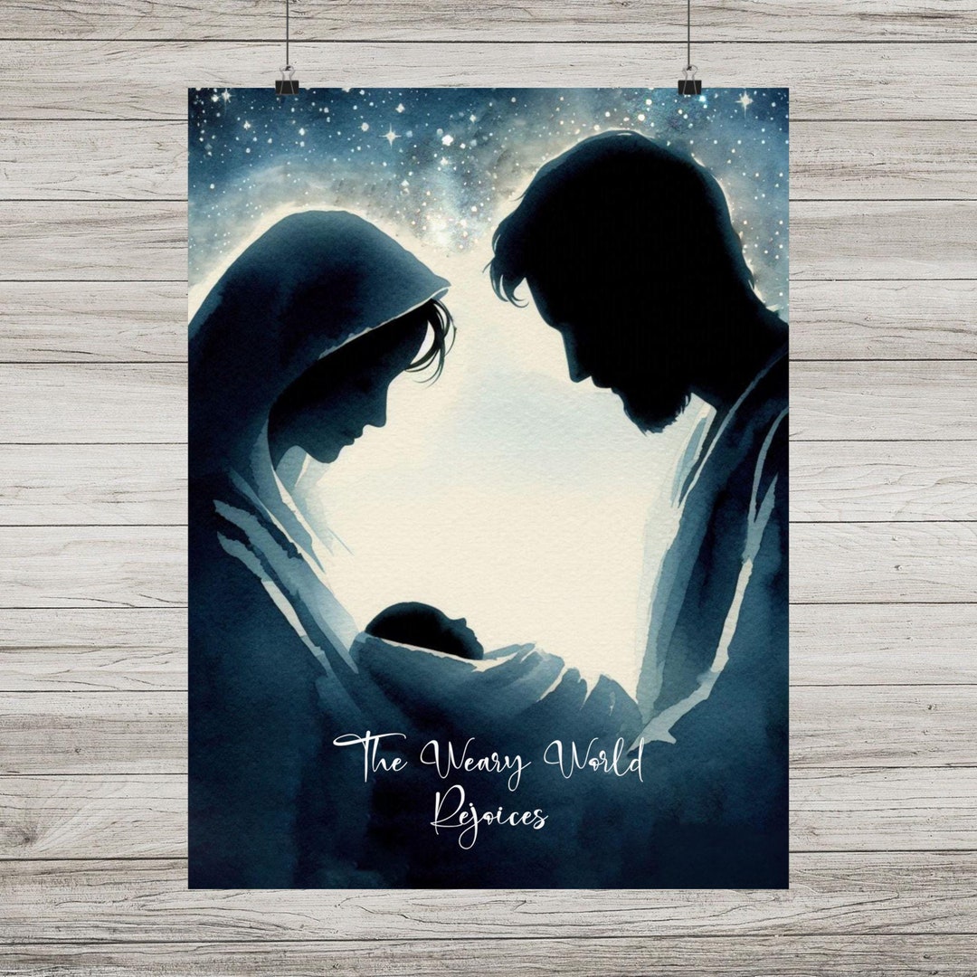 Nativity Watercolor Art, Christmas Poster - Etsy