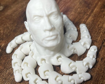 3D Printed Rocktopus, the Rock, Articulated Fidget, Dwayne Johnson ...