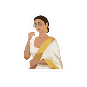 Kerala Girl Sticker, Malayalee, Onam Saree, Sari - Etsy UK