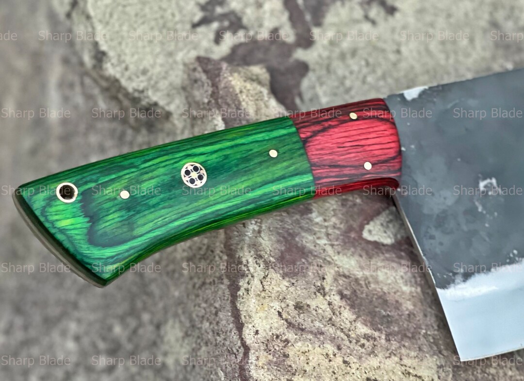 Serbian Cleaver Knife Butcher Knife Hand Forged Fixed Blade Kitchen ...