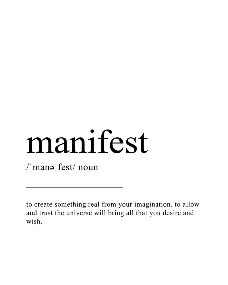Manifest Definition Meaning - Etsy