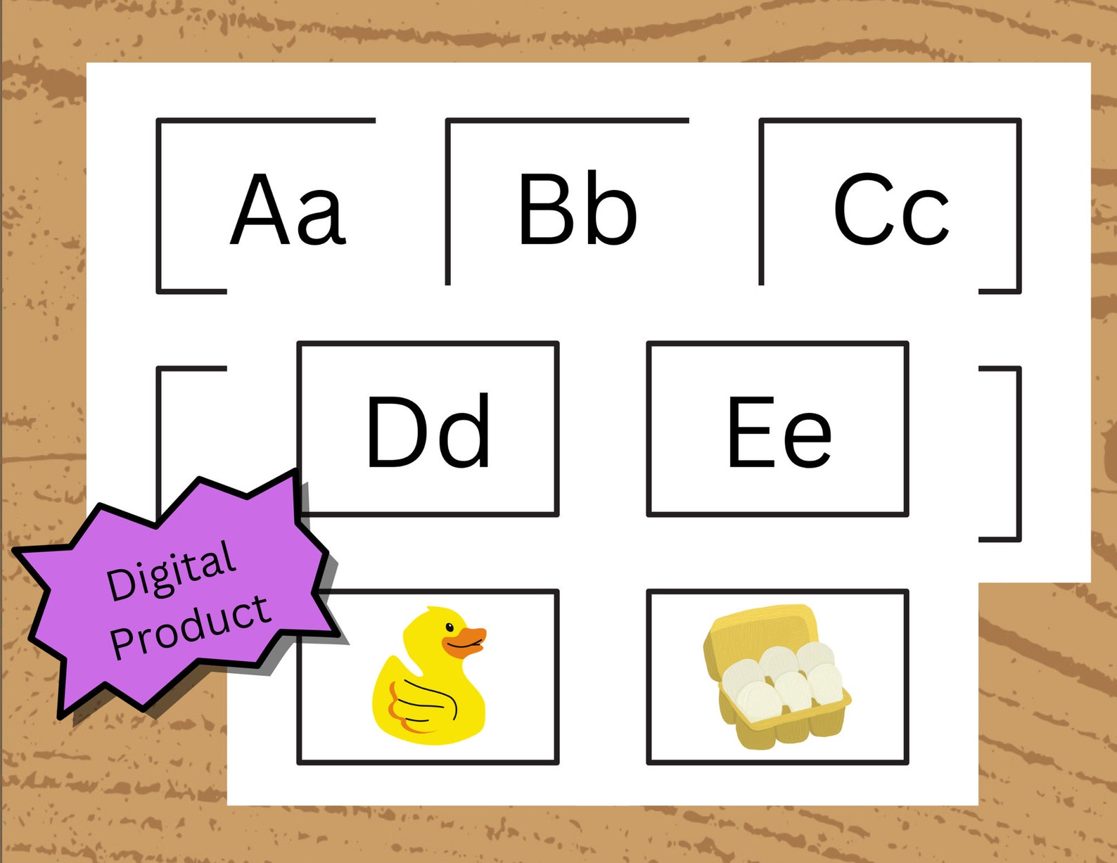 Printable Alphabet Flashcards - Cards for Matching Game - Digital ...