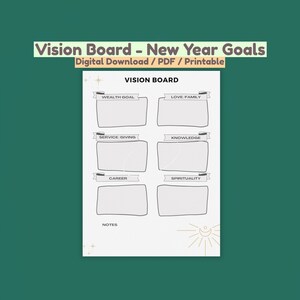 2024 VISION BOARD / New Year GOALS / Planner / Scheduler / Calendar - Etsy