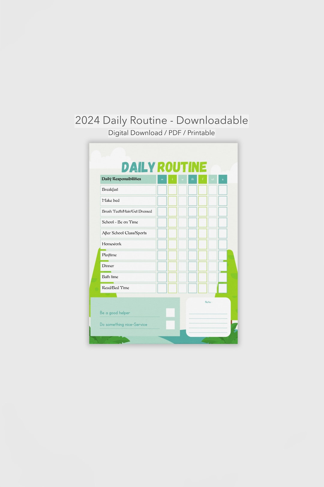 DAILY Routine Planner / 2024 NEW YEAR / Routine Template / Downloadable ...
