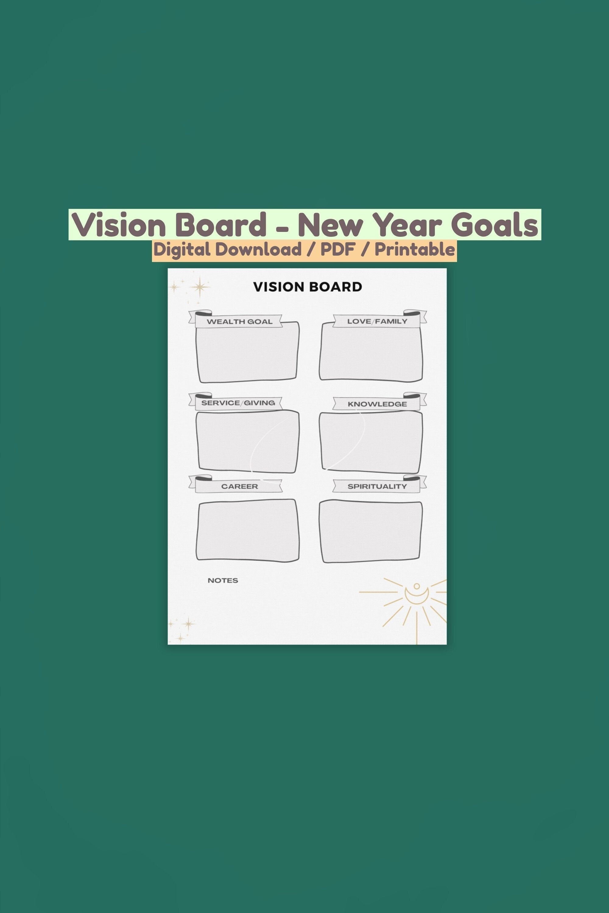 2024 VISION BOARD / New Year GOALS / Planner / Scheduler / Calendar - Etsy
