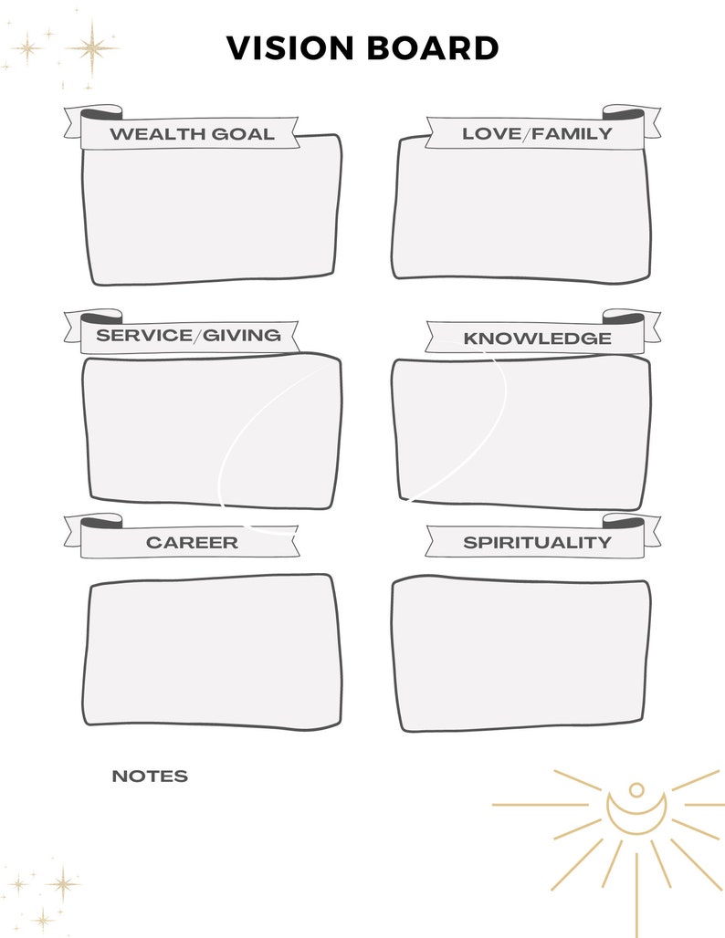 2024 VISION BOARD / New Year GOALS / Planner / Scheduler / Calendar - Etsy