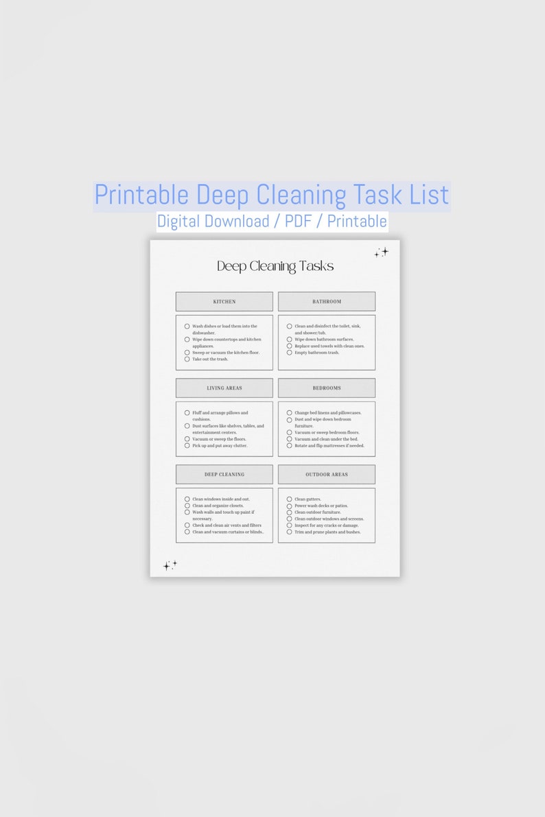 Cleaning List / HOME Cleaning / Housework Organizer / Cleaning Tracker ...
