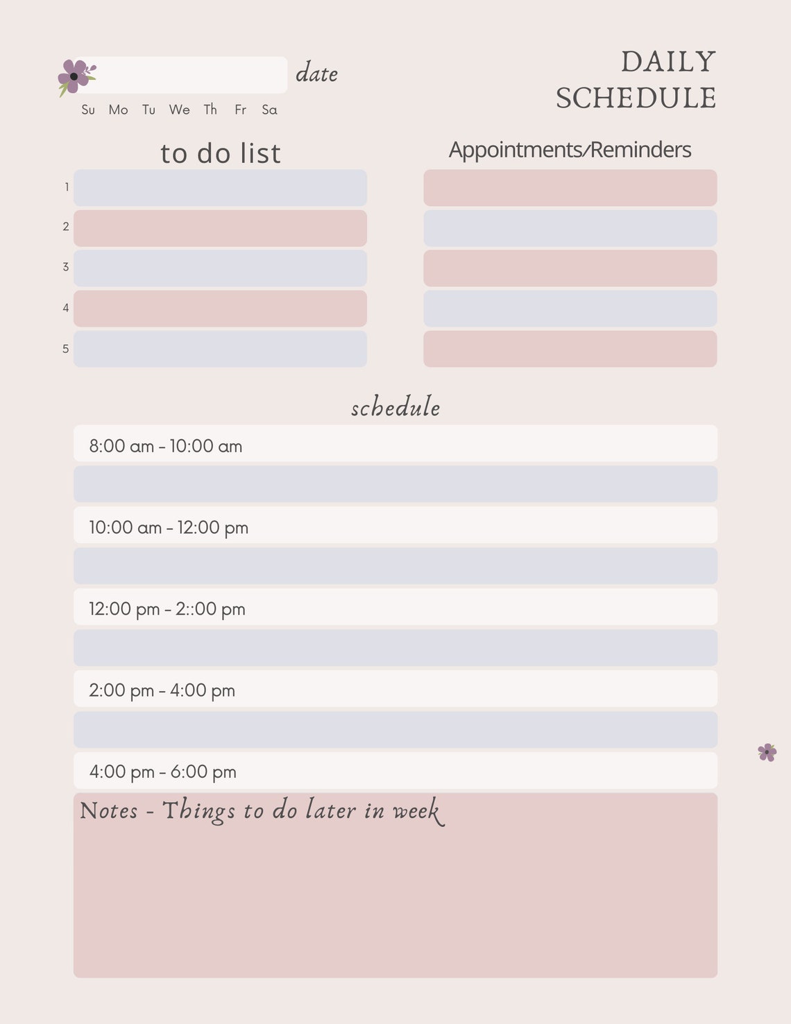 Daily Scheduler / Daily Planner / Daily Tracker / Digital Schedule ...