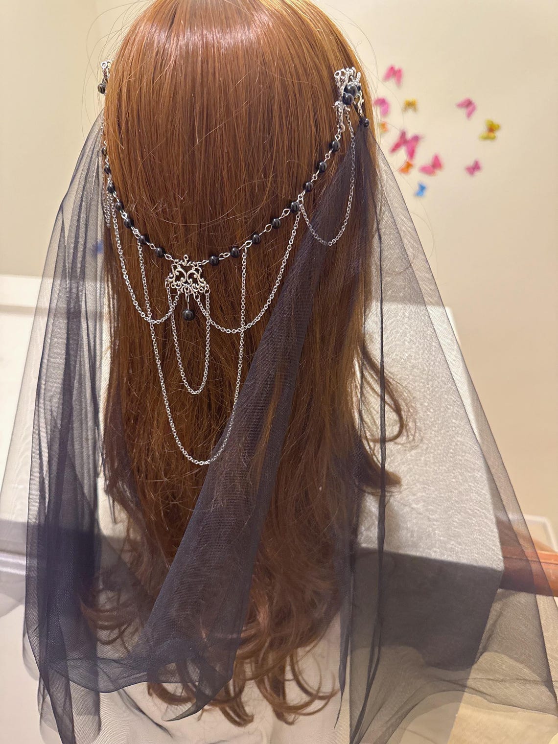 Bridal Pearl Hair Comb, Wedding Draped Veil Headpiece - Etsy