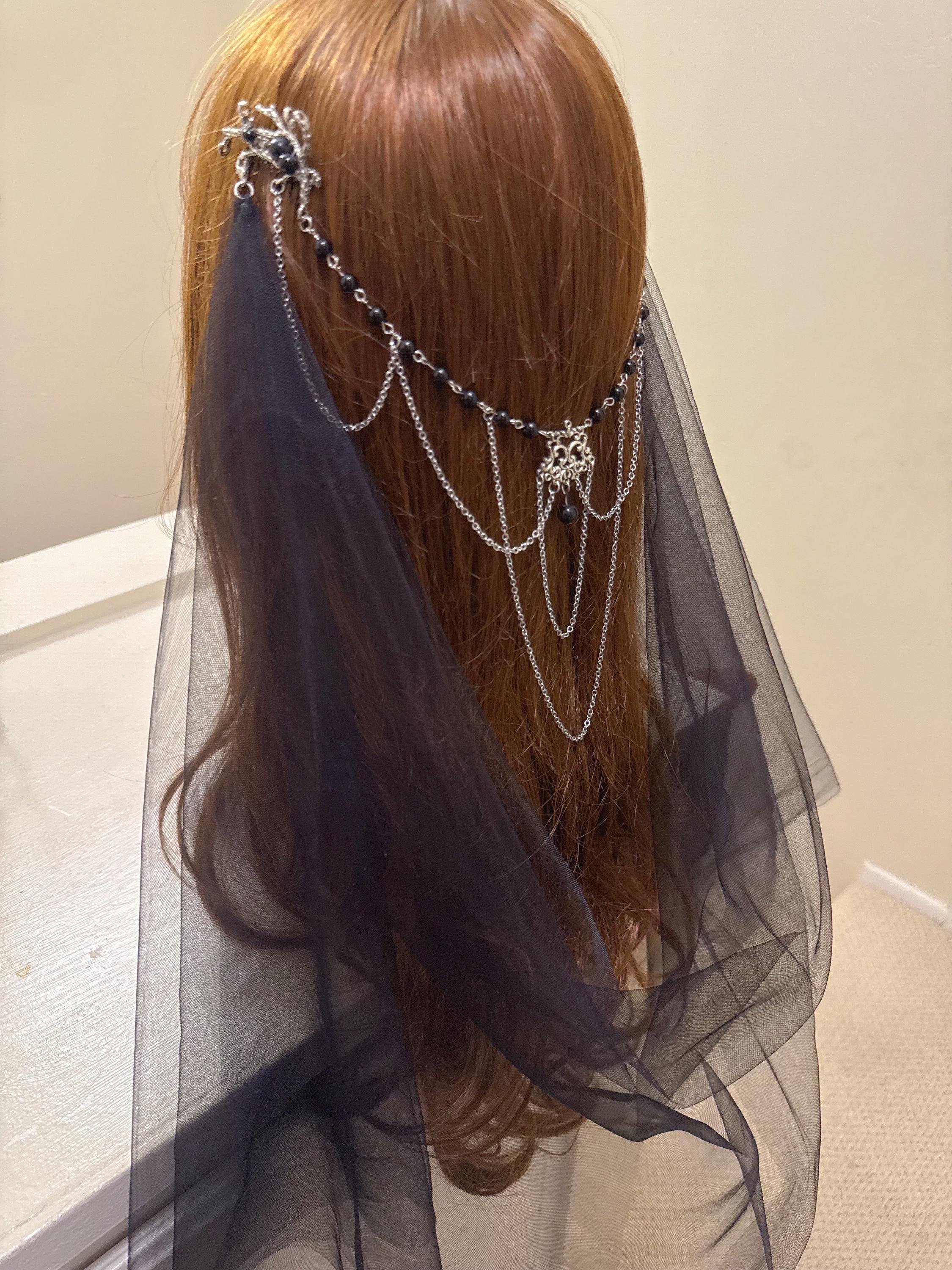 Bridal Pearl Hair Comb, Wedding Draped Veil Headpiece - Etsy