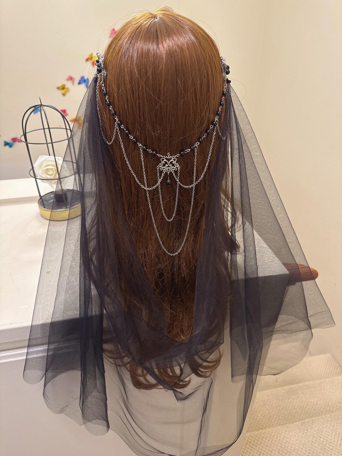 Bridal Pearl Hair Comb, Wedding Draped Veil Headpiece - Etsy