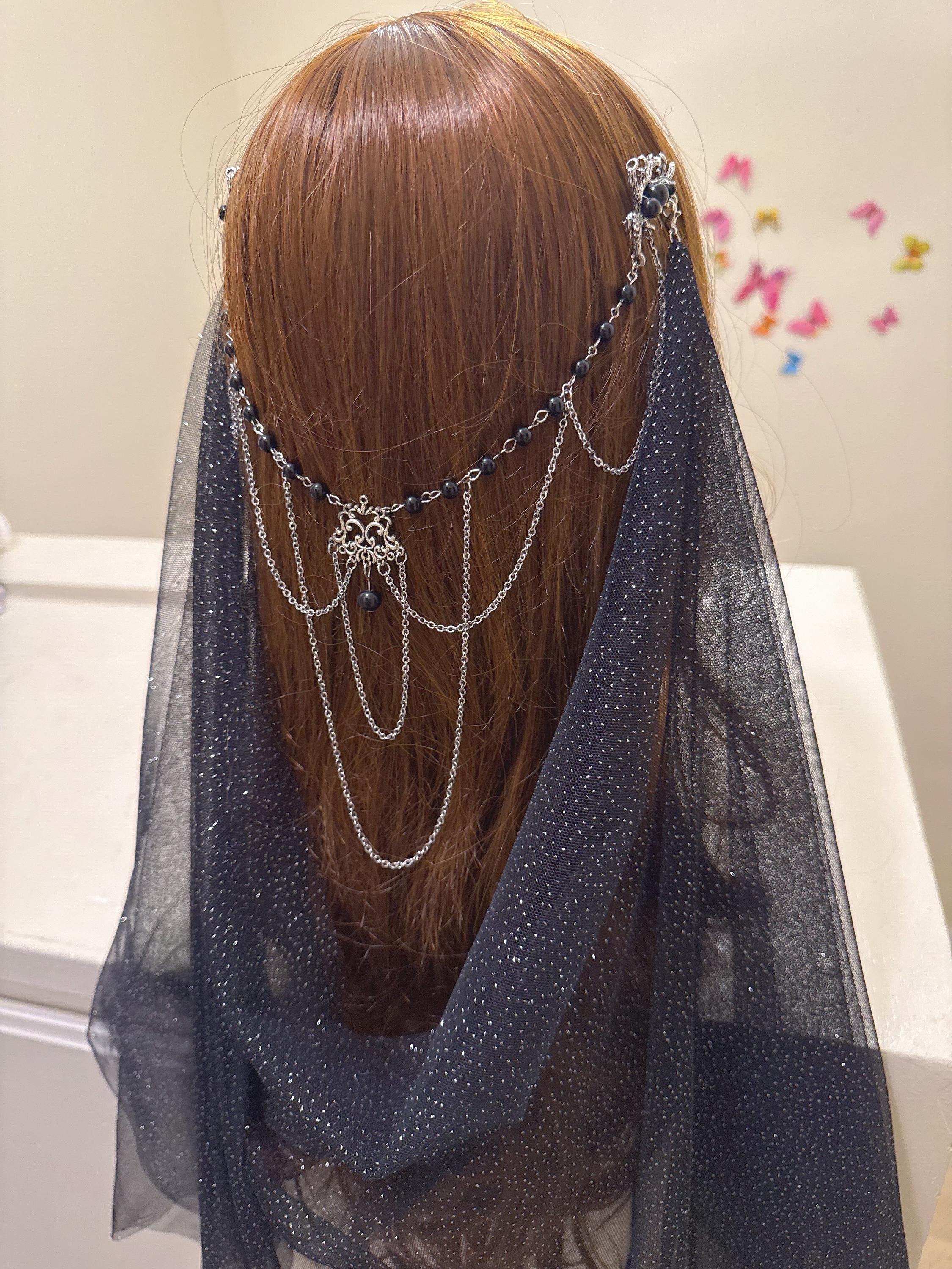 Bridal Pearl Hair Comb, Wedding Draped Veil Headpiece - Etsy