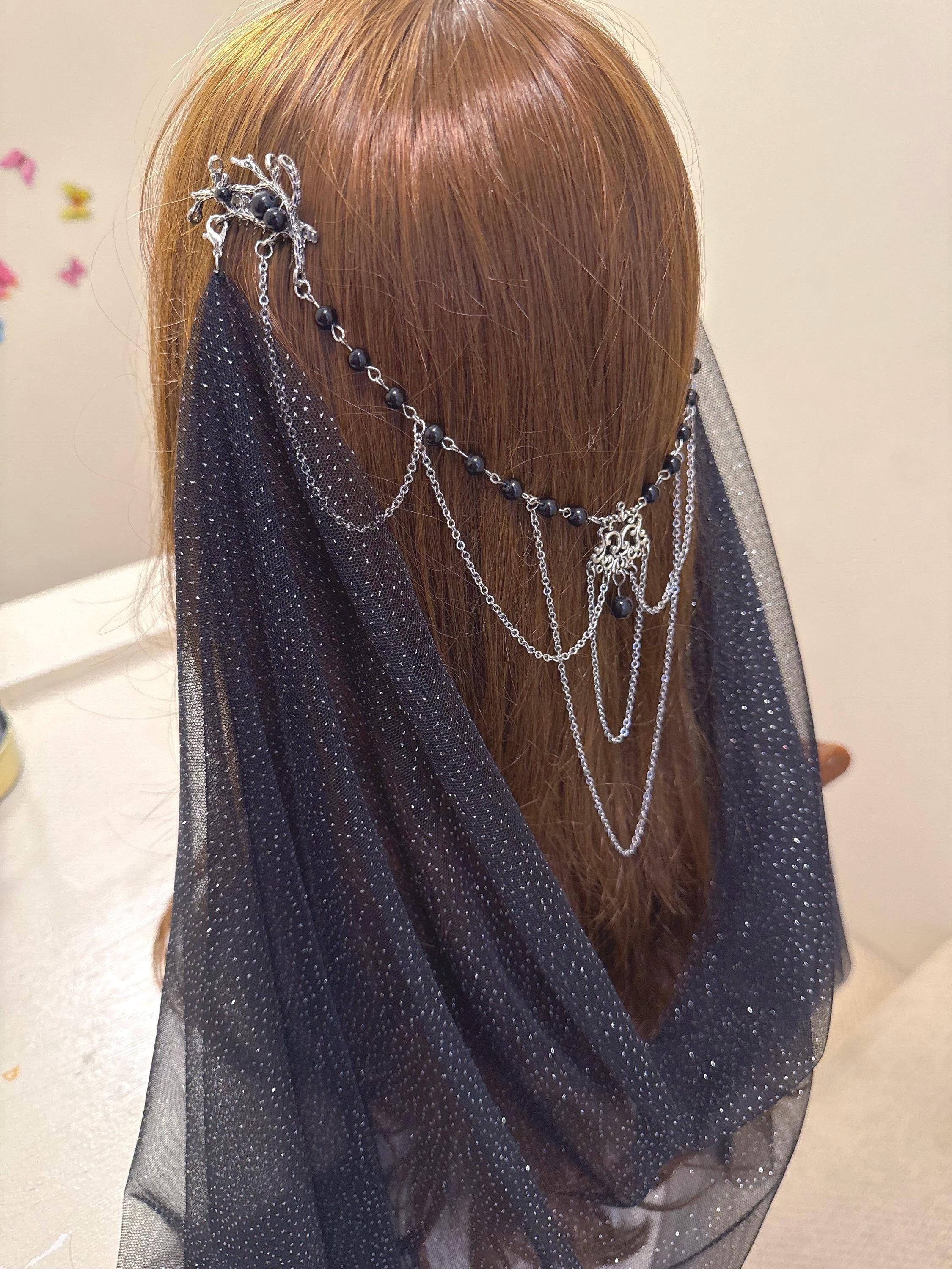 Bridal Pearl Hair Comb, Wedding Draped Veil Headpiece - Etsy
