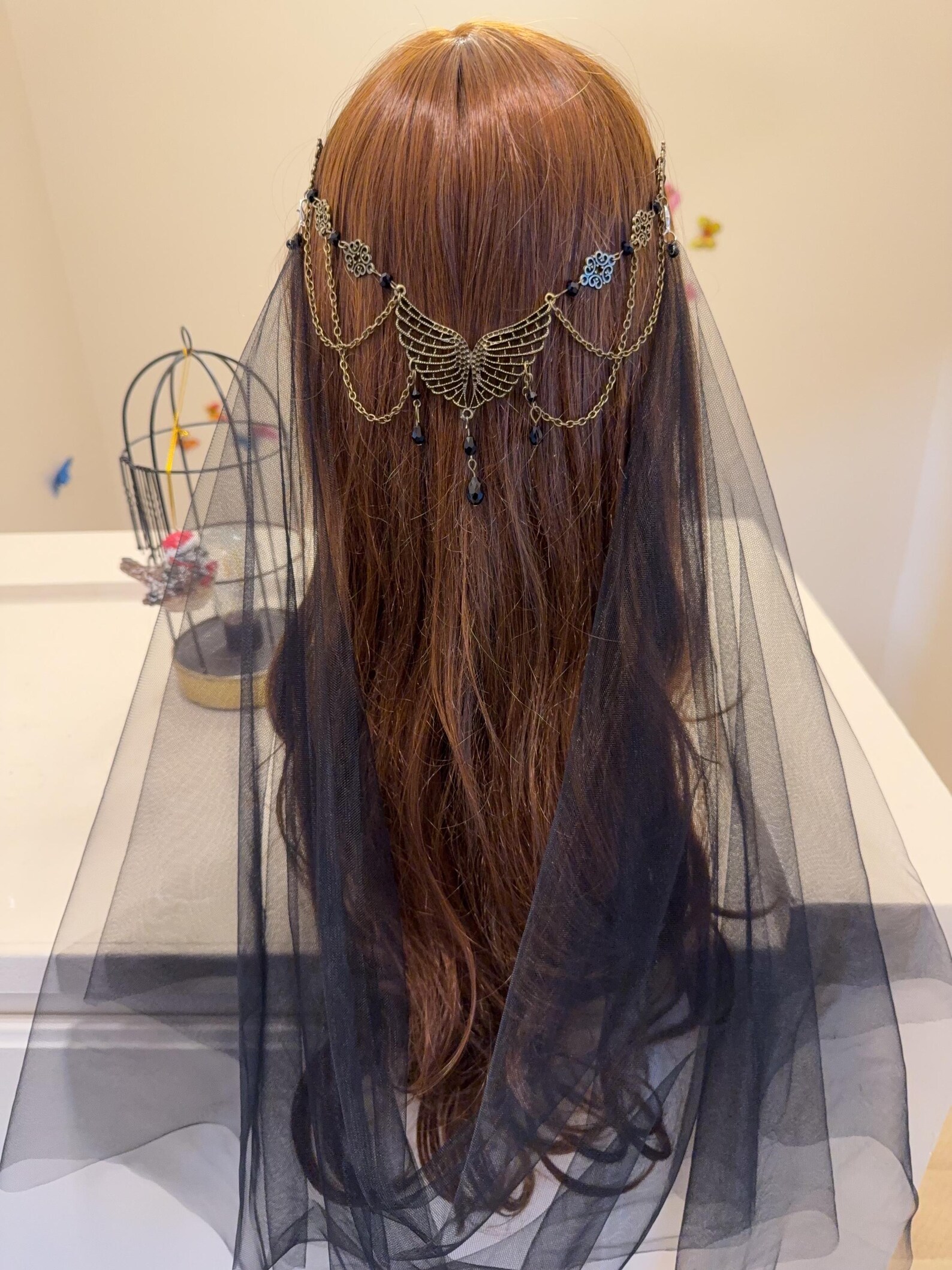 Bridal Butterfly Vintage Hair Crystal Drop Hair Comb Bridal Gothic Hair ...