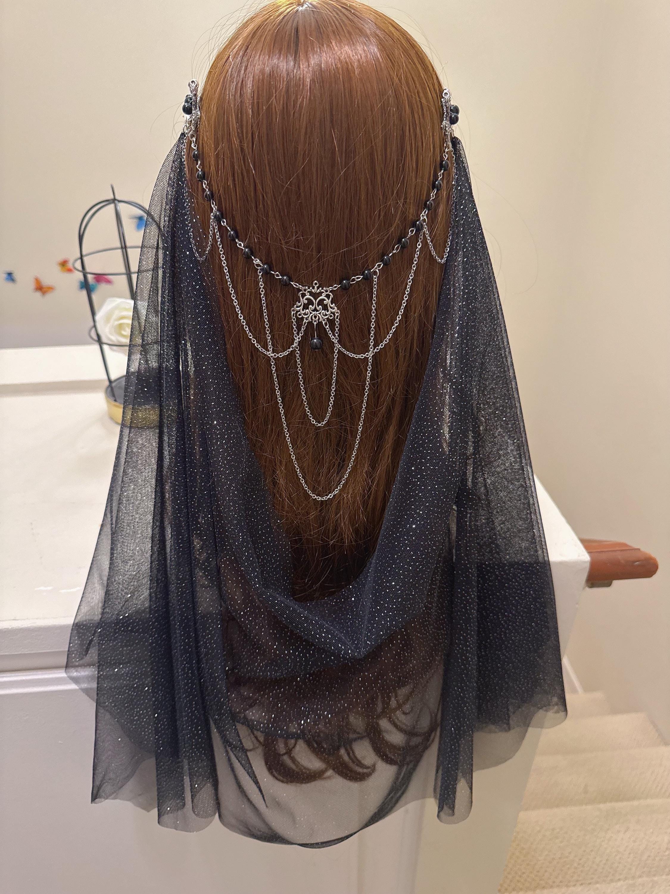 Bridal Pearl Hair Comb, Wedding Draped Veil Headpiece - Etsy