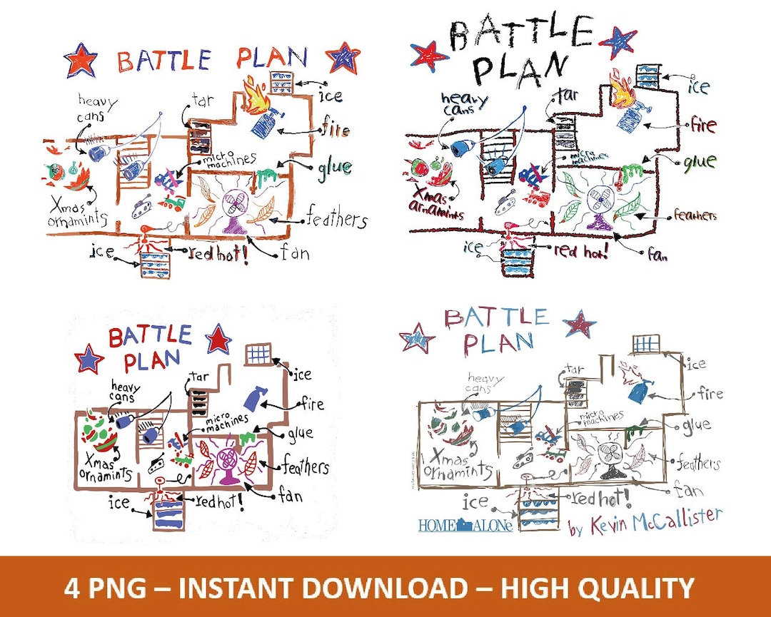 Home Alone Christmas Png, Home Alone Battle Plan Map Png, Kevin ...