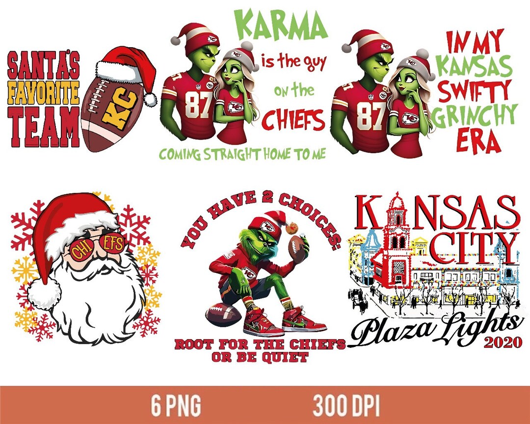 Kansas City Png, Football PNG, Christmas Football Sublimation Design ...