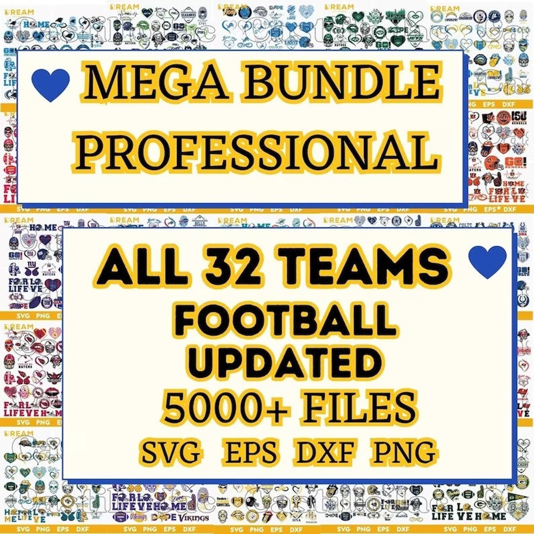 All, Teams Football LAYERED SVG Bundle Pro Digital Download, Football ...