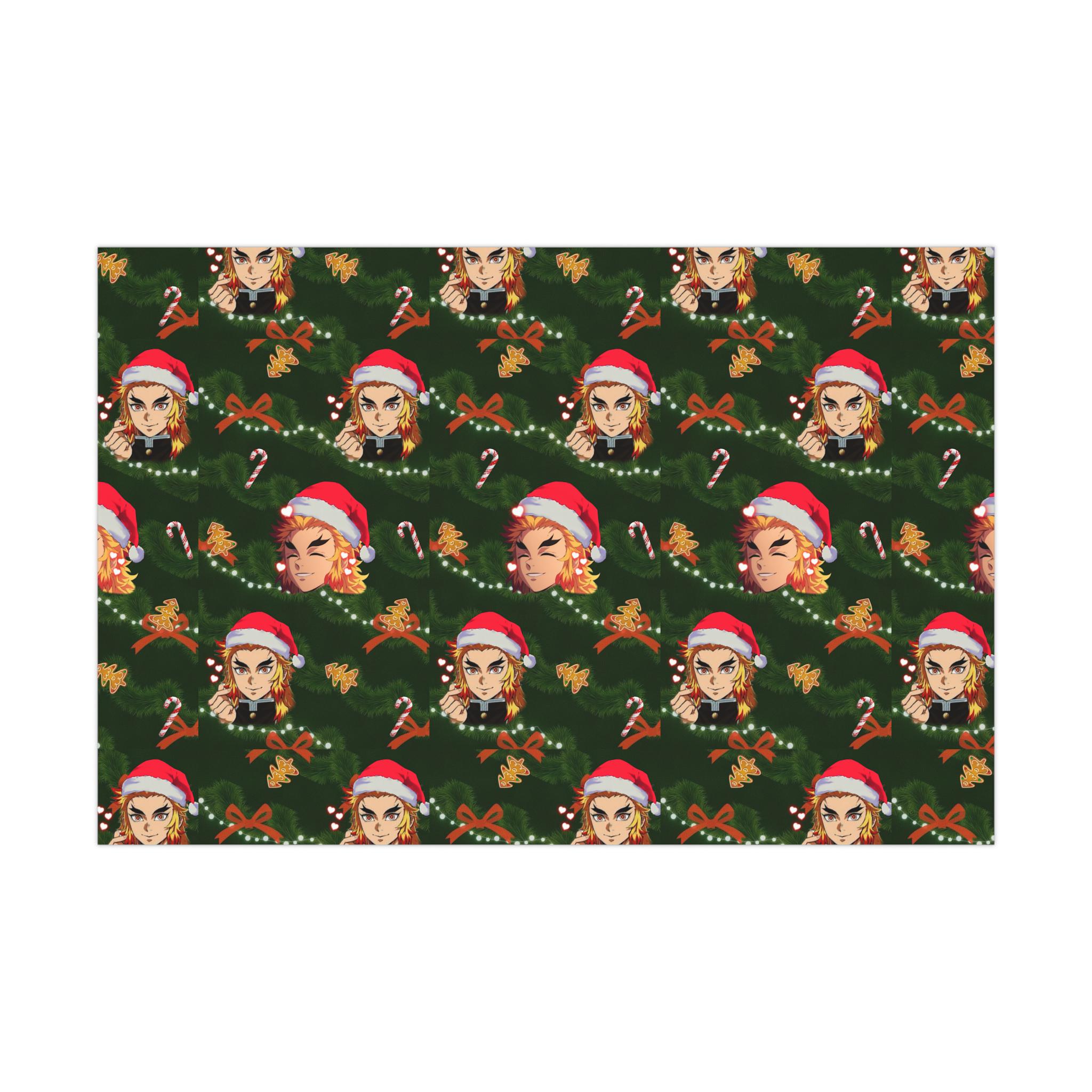 Rengoku Christmas Wrapping Paper, Anime Gift Wrap, Demon Slayer ...