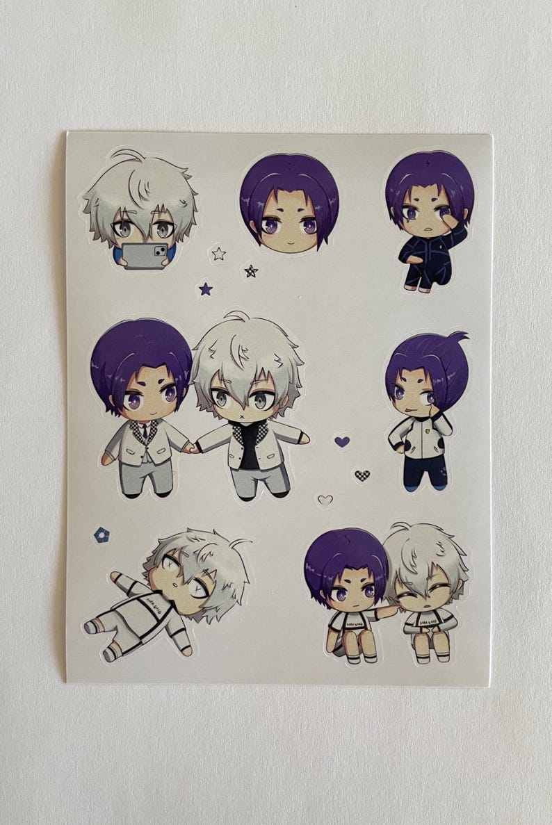 Blue Lock Nagi Seishiro and Mikage Reo Sticker Sheet / Stickers - Etsy