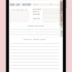 Digital Vet Med Case Log Template: Veterinary Patient Notes (PDF) - Etsy